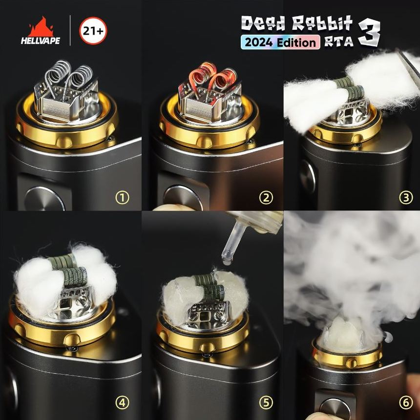 HellVape Dead Rabbit 3 RTA (2024 Edition), rebuildable, diy